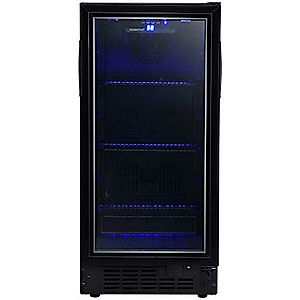 EdgeStar BBR901BL 15 Inch Wide 80 Can Built-In Beverage Center with Slim Design