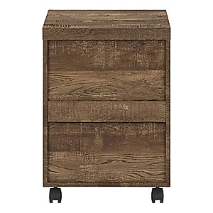 Monarch Specialties 7400, Rolling Mobile, Storage, Printer Stand, Office, Work, Laminate, Brown, Contemporary, Modern Filing Cabinet-3 Drawer Reclaimed Wood/Castors, 18.25" L x 17.75" W x 25.25" H