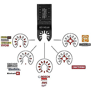 50 Pcs BI-Metal Oscillating Tool Blades, Professional Universal Oscillating Saw Blades, Metal/Wood/Iron Nails Multitool Blades, Quick Release Durable Oscillating Tool, Multi Tool Blades Fit All Models