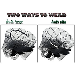 AWAYTR Fascinator Hat Mesh Flower Headwear Tea Party Hats for Woman Mesh Derby Church Cap