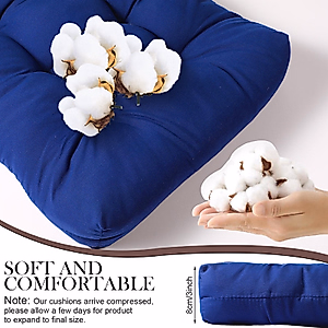 Wesiti 4 Sets Rocking Chair Cushions Outdoor Recliner Cushion Non Slip High Back Patio Chair Cushions Rocking Chair Pads for Wooden Rocking Chair Tufted Glider Rocker Replacement Cushions (Navy Blue)