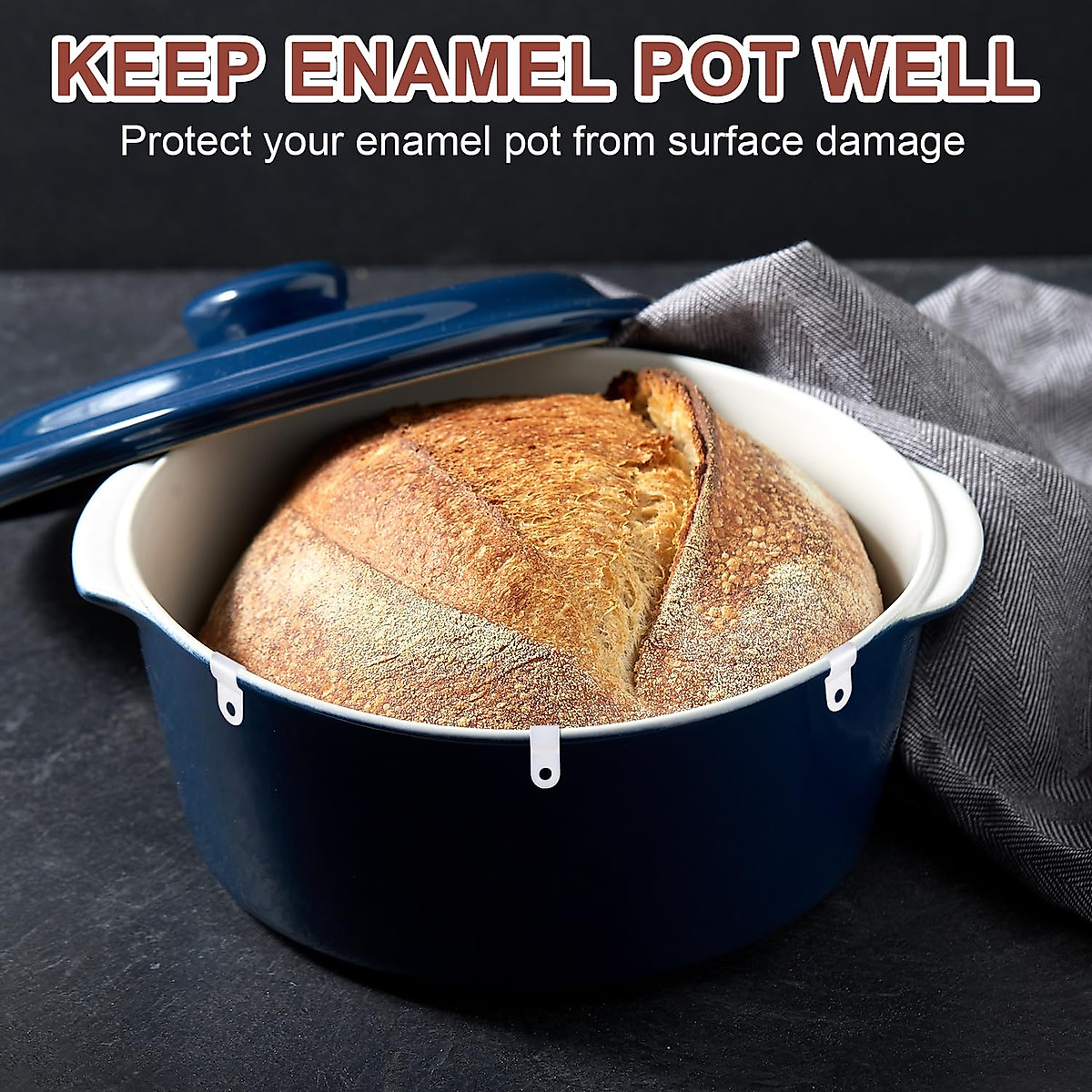 40pcs Dutch Oven Lid Protector Clips, Replacement Plastic Pan Clips for Stacking Cookware Protectors Pot Bumpers lifter Accessories for Storage and Display of Dutch Oven Pots