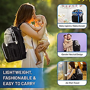 EC CARRY 3 in 1 Diaper Bag Backpack with Changing Station - Multifunction Large Baby Diaper Bags for Boys & Girls - Portable, Spacious & Lightweight Baby Registry Search Newborn Baby essential Gifts