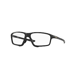 Oakley Crosslink Zero OX8080 808007 58MM Satin Black Square Eyeglasses for Men + BUNDLE With Designer iWear Eyewear Kit