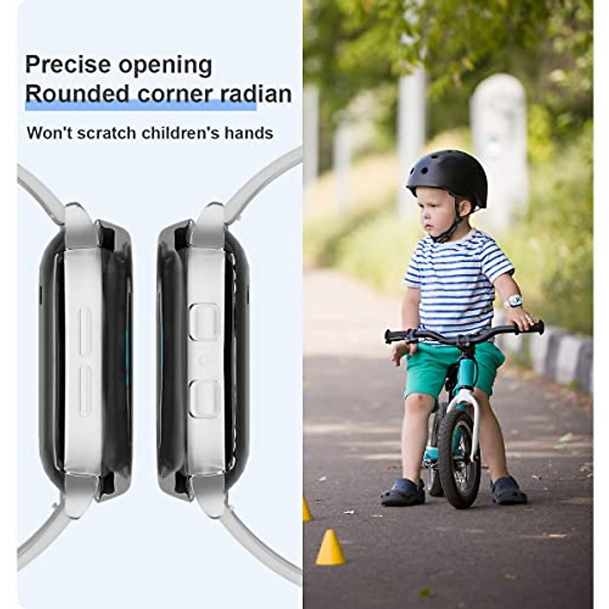 JZK 2 Pack Compatible for Gabb Watch Screen Protector Case for Kids,Tempered Glass Overall Protective Case Cover Scratch Resistant Bumper Shell Compatible for Gabb Watch Accessories,Clear+Clear