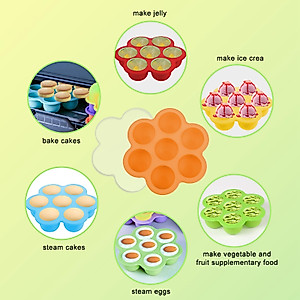 DragonflyDreams 4 Pack Silicone Egg Bites Molds, Air Fryer Egg Mold, Reusable Egg Bites Pan with Lid-Alternative to Sous Vide Egg Bite Maker for 5,6,8qt Pressure-Cooker-Accessories