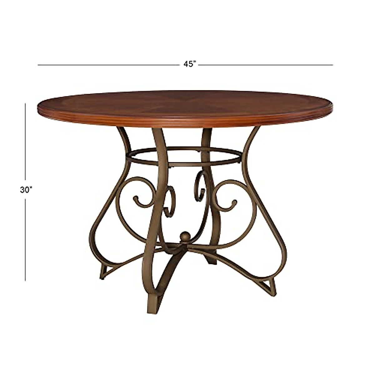 Powell 5-Pc Hamilton Swivel Dining Set, Medium Cherry