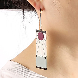 Tanjiro Earrings Hanafuda Tanjiro Cosplay Earrings Anime Jewelry Accessories