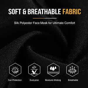 OneTigris Balaclava Face Mask Men, Women's Full Head Wrap Motorcycle Cooling Neck Gaiter Tactical Hood for Hiking Cycling (Black, Medium)