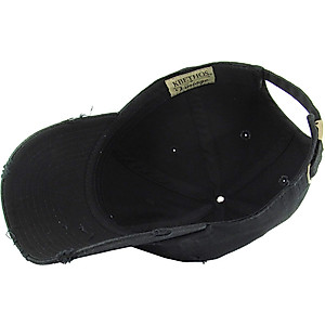 KBSV-3004V BLK Daddy Dad Hat Baseball Cap Vintage Distressed Classic Polo Style Adjustable Cotton