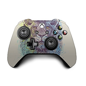 Head Case Designs Officially Licensed Rachel Caldwell Lion Art Mix Vinyl Sticker Gaming Skin Decal Cover Compatible With Xbox One X Console and Controller Bundle