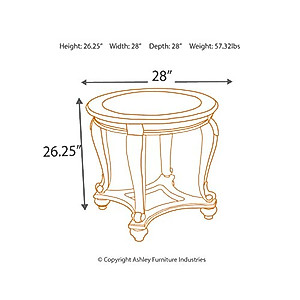 Signature Design by Ashley T499-6 Round End Table, 0, Dark Brown