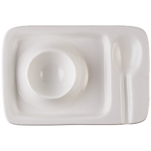 Ceramic Egg Cup/Plate with Spoon Rest