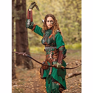 Medieval Faux Leather Set Adults Faux Leather Arm Guards Drawstring Faux Leather Pouch Halloween Dark Magic Cork Potion Bottle Knight Leather Belt Brown