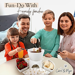 Fondue Pot Set – Family Friendly & Interactive Fondue Set w/Tea Light Heat Source - Quality Ceramic Pot for Any Dinner or Party Theme - Ideal Gift for Couples & Wedding Registry Must Haves