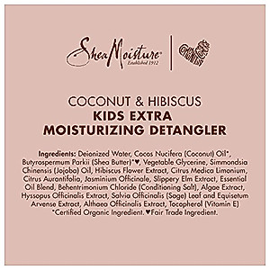 Sheamoisture Kids Extra Moisturizing Detangler for Curly Hair Coconut and Hibiscus Kids Detangler with Shea Butter 8 oz