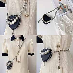 Zenosy Black Clutch Purses for Women Glitter Evening Bags Ladies Mini Handbags Chain Belt for Dress with Detachable Leather Wedding Party