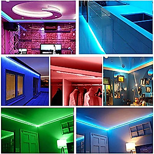 haffy 16.4ft LED Strip Lights RGB Color Changing 5050 LED Lights for Home Kitchen Room Christmas Dorm Room, Bar, with IR Remote Control