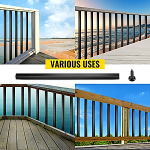 VEVOR Balusters 32 Inch-101 Pack Staircase with Screws Square Aluminum Railing, for Outdoor Stair Deck Porch, Black