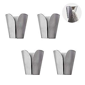 UFURMATE Towel Hooks, 4Pcs Self-Adhesive Towel Hooks Stainless Steel Kitchen Towel Holders Tea Towel Hangers Wall Mounted for Kitchen, Bathroom, Shower