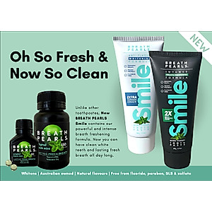 Smile Fresh Breath Natural Fluoride Free Spearmint Whitening Toothpaste Vegan Friendly Extra Strength SLS and Paraben Free