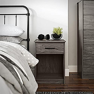 Ameriwood Home Edgewater Nightstand with Drawer, Grey Oak