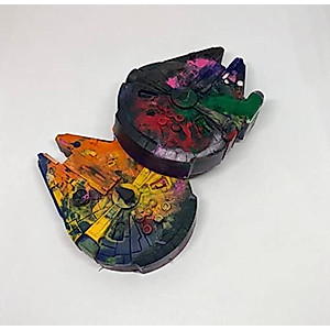 Set of 2 Recycled Crayon multi color Falcon Space Ship Crayons - Galaxy party favors - Kid Prize - Han Solo Chewy