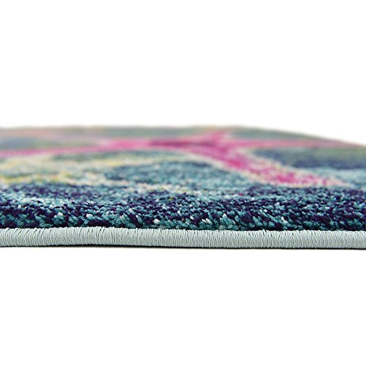 Unique Loom Positano Collection Coastal Modern Bright Colors Starfish Navy Blue Area Rug (8' x 10')