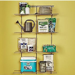 ClosetMaid 52845 ShelfTrack Adjustable Utility Organizer Kit, 4' X 12", Nickel