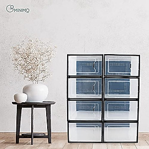 GOMINIMO - Shoe Box, Clear Shoe Boxes Stackable, Shoe Boxes Clear Plastic Stackable, Shoe Storage Boxes, Shoe Case, Shoe Containers, Sneaker Storage, Shoe Box Organizer, Cajas Para Zapatos