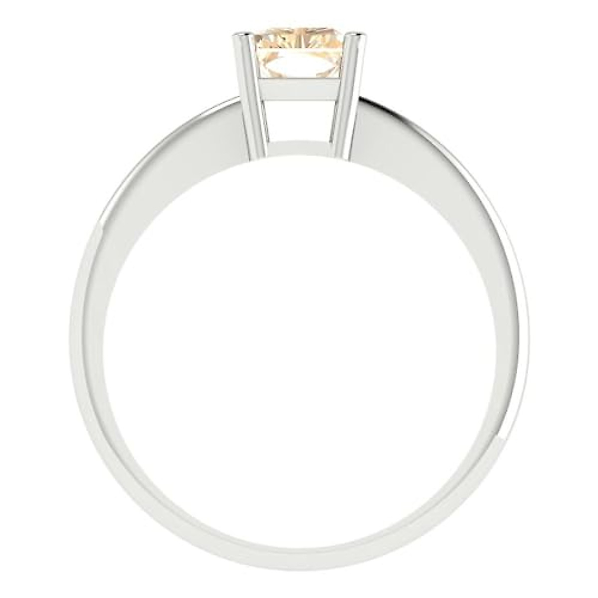 Clara Pucci 1.0 ct Radiant Cut Solitaire Genuine Natural Morganite Wedding Bridal Designer Anniversary Engagement Ring 14k White Gold