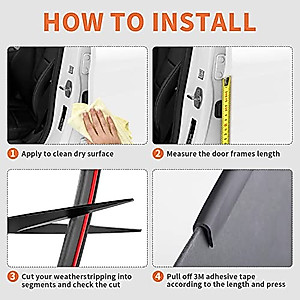 40 Feet Rubber Edge Trim Seal Strip, BISOTHAI Self-Adhesive Rubber U Channel Weather Stripping for Car Doors, Hatches, and Glass, Steel Plates, Easy Cut to Size with Tailor Scissors(Black)