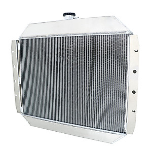 Rubivel 433 Radiator Replacement for 1966-1979 Ford F100 F150 F250 F350 Bronco 1967 1968 1969 1970 1971 1972 1973 1974 1975 1976 1977 1978 2.8L 3.3L 3.9L 4.7L 5.0L 5.8 6.6 6.4, 4 Row Aluminum Radiator