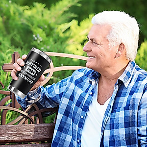 QTDS Retirement Gifts for Men 2024 - Best Funny Retirement Gifts for Teachers Coworkers Boss Doctors - Retired Gifts for Men, Humorous Happy Retirement Gifts, 20 Oz Retirement Coffee Tumbler Cup