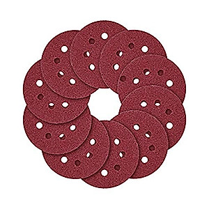 Miady 5-Inch 8-Hole Hook and Loop Sanding Discs 70PCS, 40/80/120/240/320/600/800 Assorted Grits Sandpaper for Aluminum - Pack of 70