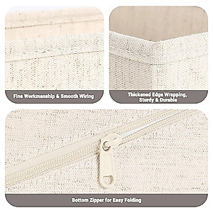 MURRI&MURRDI Mini Foldable Clothes Drawer Organizer 6 Pcs, Fabric Drawer Organizer for Nursery, Small Drawer Fabric Organizer for Clothing, Sock Underwear Bra Belt Tie Scarves Drawer (6 Light Beige)