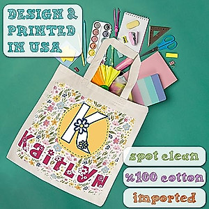 Personalized Back to School Tote Bag for Kids, Custom Totes for Girls and Boys, Gift for First Day of School, Children Book Bags, Get Ready for School Gifts for Kids Name Tote