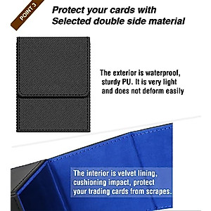 Venssu Card Deck Box,Vertical Card Deck Case,Card Storage,Commander deck box, Trading card box, Fit 115 Plus Sleeved Cards Compatible with board game MTG TCG CCG with dividers(Black＆Red)