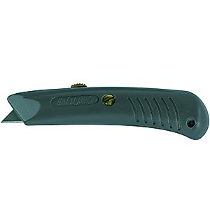 Aviditi Safety Grip Utility Knives, Gray, Metal-Handled Knife with Safety Grip Texture, Ideal for Shipping and Recieving, Crafts and Warehouse Use, Case of 10