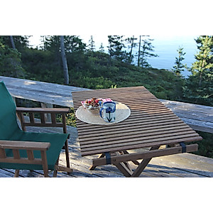 BYER OF MAINE - Pangean Roll Top Folding Wood Table, Hardwood Portable Table for Bistro, Deck, or Camping, Use Indoors or Outdoors