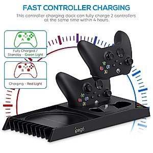 MENEEA Charging Stand with Cooling Fan, Controller Phone Foldable Clamp Holder for Xbox-Series X