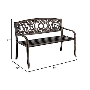 Leigh Country TX94101 Metal Welcome Outdoor Bench