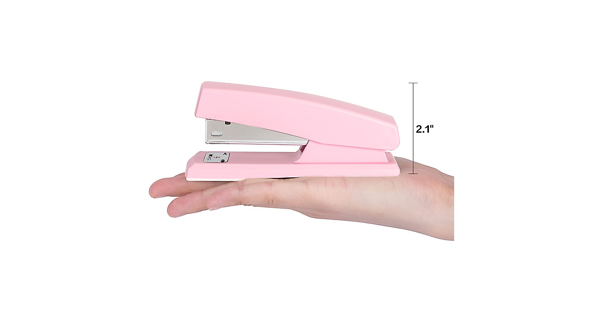 Deli Pink Desktop Stapler - 25-Sheet Capacity with 640 Staples
