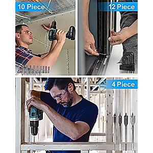 WESCO Drill Bit Set, Screwdriver Bit Set, 201-Piece Impact Driver Bit Set, Tools for Men, Drill Bits for Wood Metal Cement Drilling and Screwdriving, Gift for Men