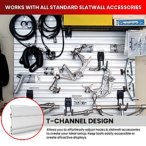 DLDIRECT DiamondLife Aluminum Slatwall Panel Garage Wall Organizer Heavy Duty Wall Mounted Slat Wall Rack, Interlocking Paneling for Garage Wall Slat Board Storage System - Silver (4'H x 8'W)