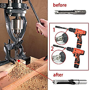 scottchen PRO Woodworking Square Hole Drill Bit Sharpener Mortise Chisel Bit Sharpening Tool Up to 1/2" Bit Grit #220/600-2Pack