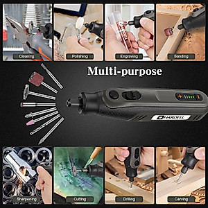 HARDELL Cordless Rotary Tool, 2.0Ah 4V Rotary Tool Kit 25000RPM & HARDELL 282Pcs Rotary Tool Accessories Kit
