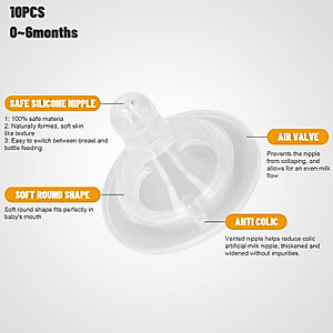 Baby Pacifier,Silicone Newborn Pacifier, Infant Pacifier,Infant Silicone Nipples Baby Bottle Replacement Feeding Nipples for 0 to 6 Months Old Baby (10pcs), Newborn Pacifiers Baby Pacifier Infant