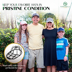 MANDARELLA HOME 3 Pack with Clips & Laundry Bag, Hat Washing Cage, Baseball Hat Washer for Washing Machine and Dishwasher, Baseball Cap Washer, Hat Washer Cage Fits Adult Teen & Kid Hats