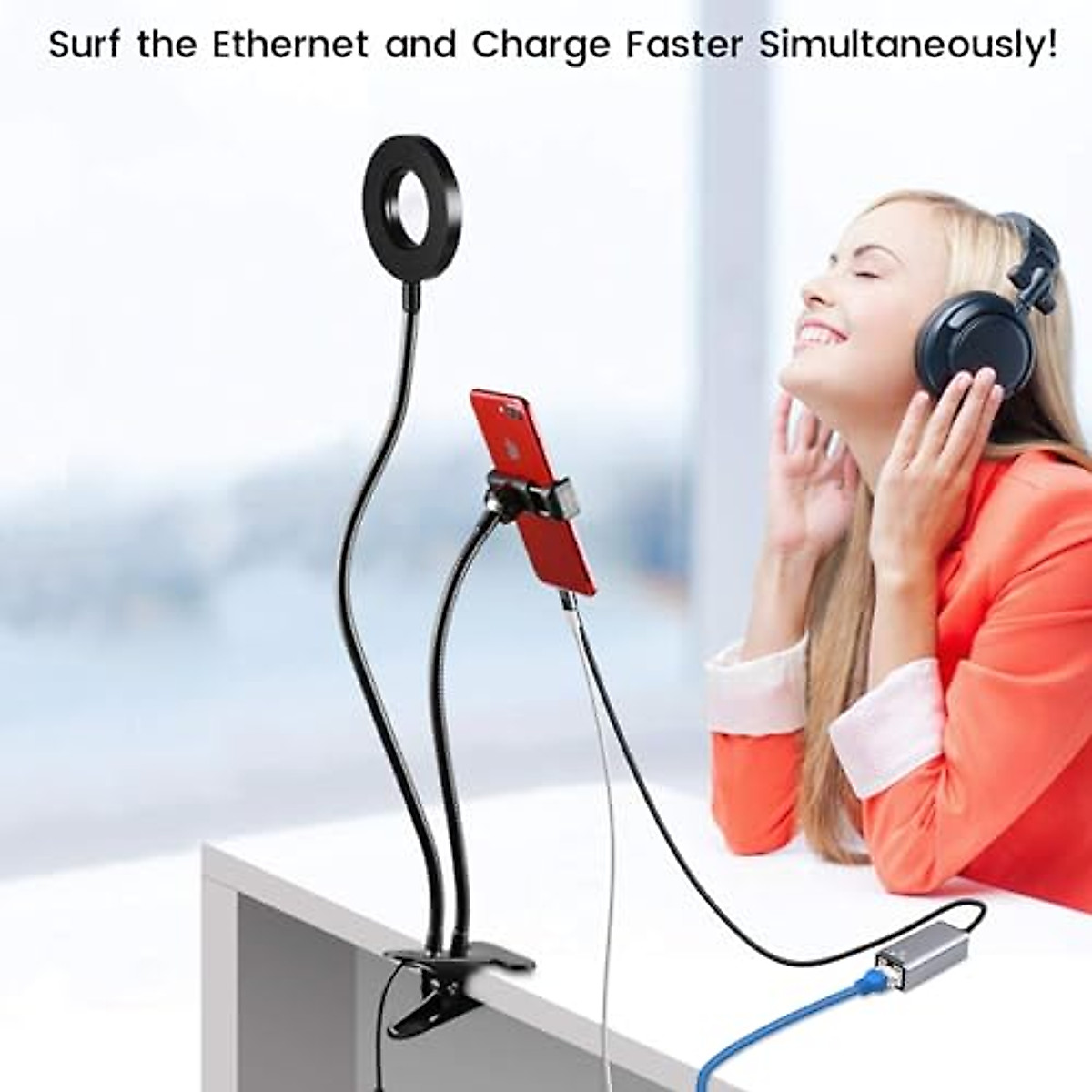 Ethernet Adapter Replacement for iPad Air 2 3, Phone 12/13/14/11 Pro Max/X, RJ45 LAN Wired Network Adapter with 20W PD Fast Charger, Plug and Play